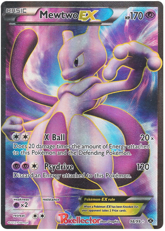 Mewtwo EX Next Destinies 98 Pokemon Card Mewtwo EX Next Destinies 98 Pokemon Card